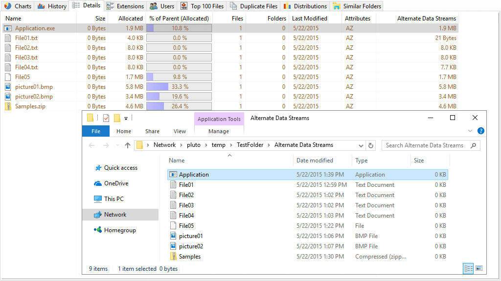 Show Alternate Data Streams with SpaceObServer | JAM Software